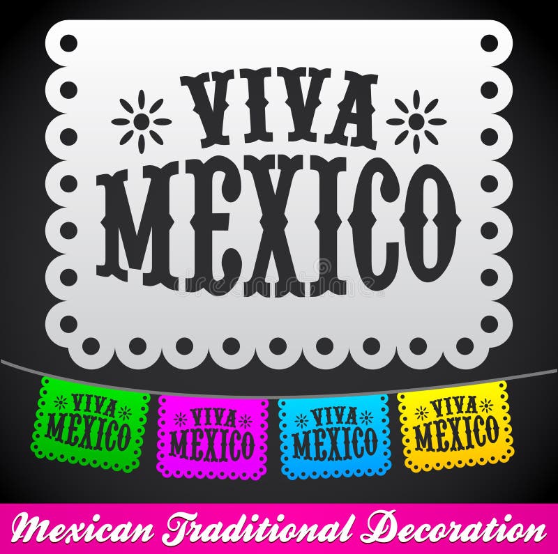 Viva Mexico, Traditional Mexican Phrase Holiday Stock Vector ...