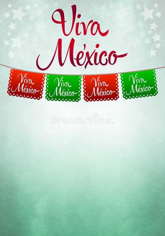 Viva Mexico Poster - Mexican Paper Decoration Stock Illustration ...