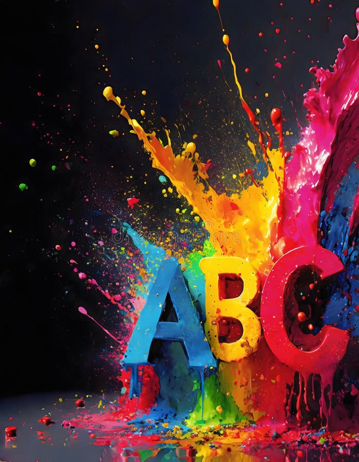 Vivid ABC stock illustration. Illustration of splash - 321011268