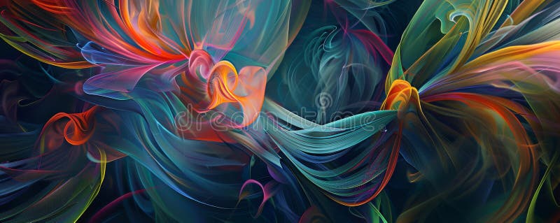 Vivid Abstract Art Swirls with Dynamic Colors and Flowing Forms Stock ...