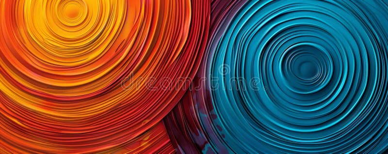 A Vivid Abstract Background with a Series of Concentric Circles in Bold ...