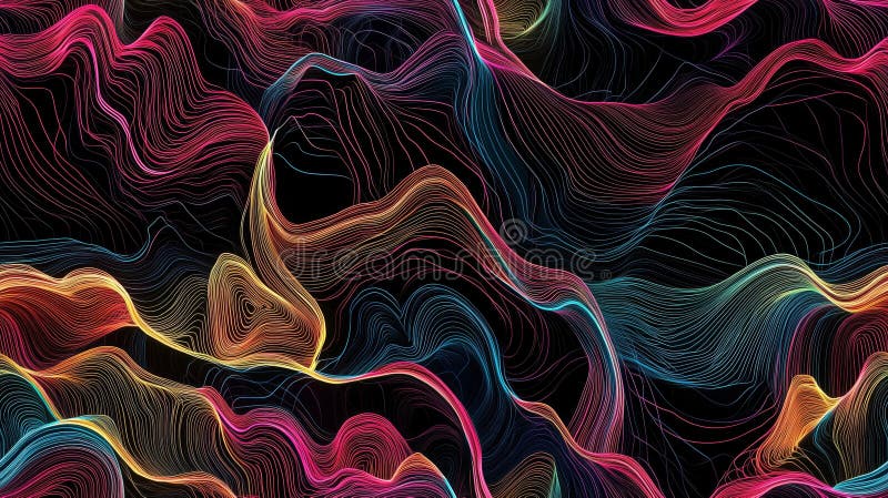 Vivid Abstract Colorful Flowing Wave Design Stock Photo - Image of ...