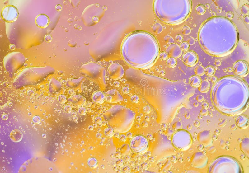 Abstract Oil Bubbles with Yellow and Purple Gradient Stock Image ...