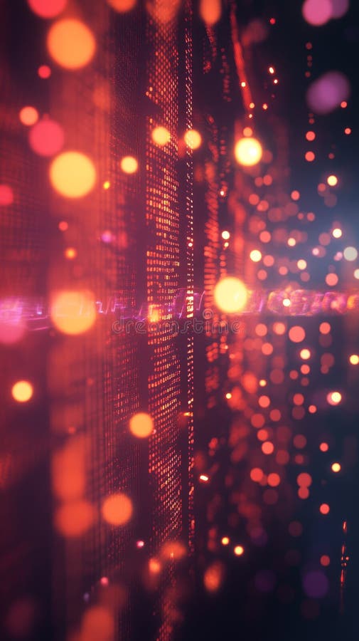 Vivid Abstract Data Interface with Floating Numbers and Bright Optical ...