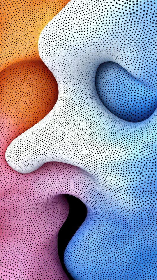 Colorful Abstract Shapes Forming Human-like Faces Stock Image - Image ...