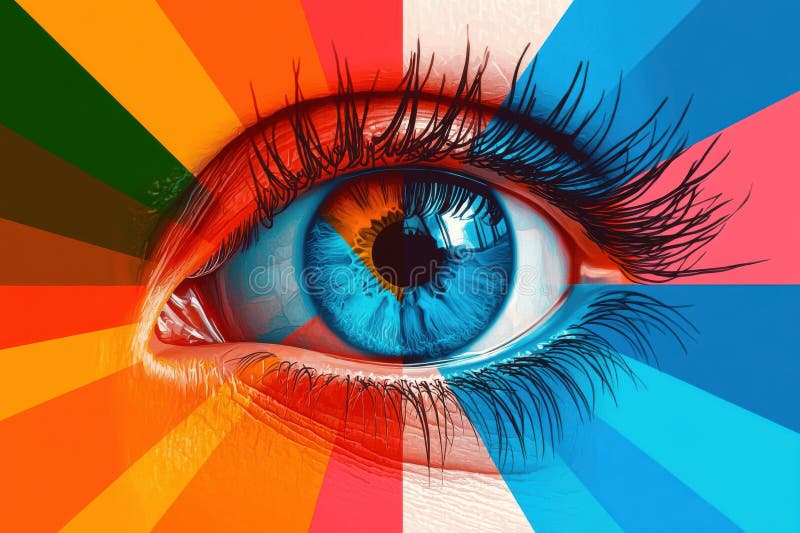 Vivid Abstract Eye Concept with Minimalistic Geometric Design for ...