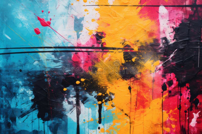 Vivid Abstract Graffiti Art with Explosive Colors and Dynamic Drips ...