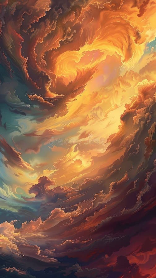 Vivid Abstract Image with Swirling Fiery Colors in Dynamic Motion ...