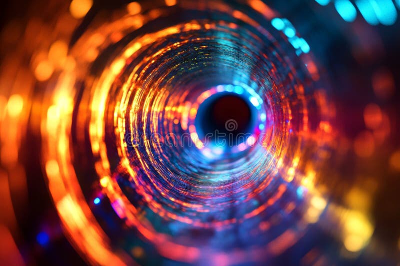 Vivid Abstract Light Tunnel with Vibrant Colors and Dynamic Circular ...