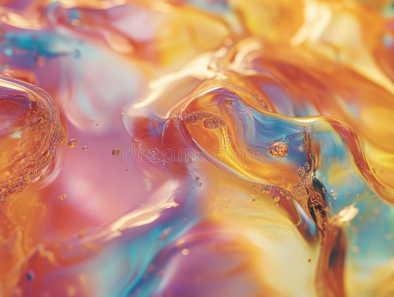 Vivid Abstract Liquid Art with Colorful Marbled Patterns and Bubble ...