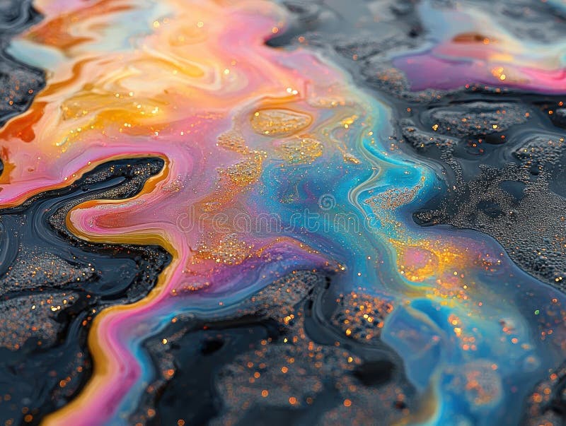 Vivid Abstract Liquid Art with Colorful Marbled Patterns and Bubble ...