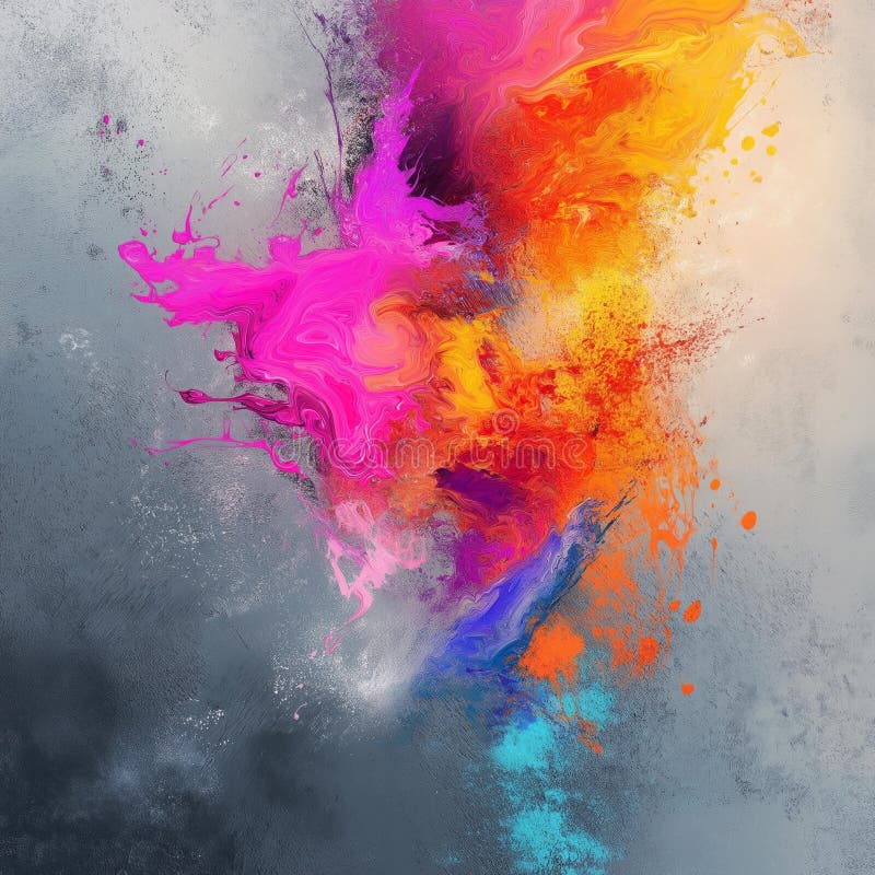 Vivid Abstract Paint Explosion with Bold Colors and Dynamic Movement ...