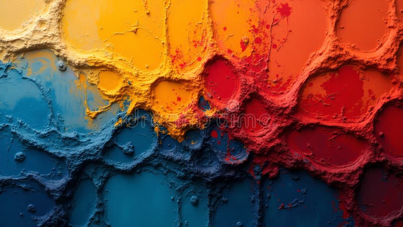 Vivid Abstract Painting with Bold Colors and Textured Layers Stock ...