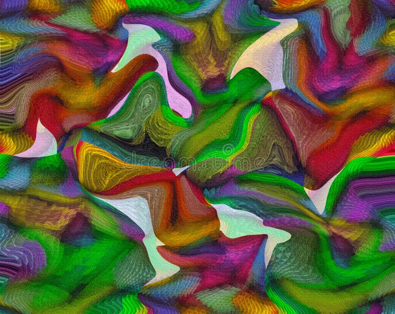 Vivid Abstract Painting on Canvas Stock Illustration - Illustration of ...