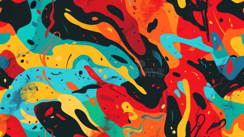 Vivid Abstract Painting. a Colorful Explosion of Texture and Movement ...