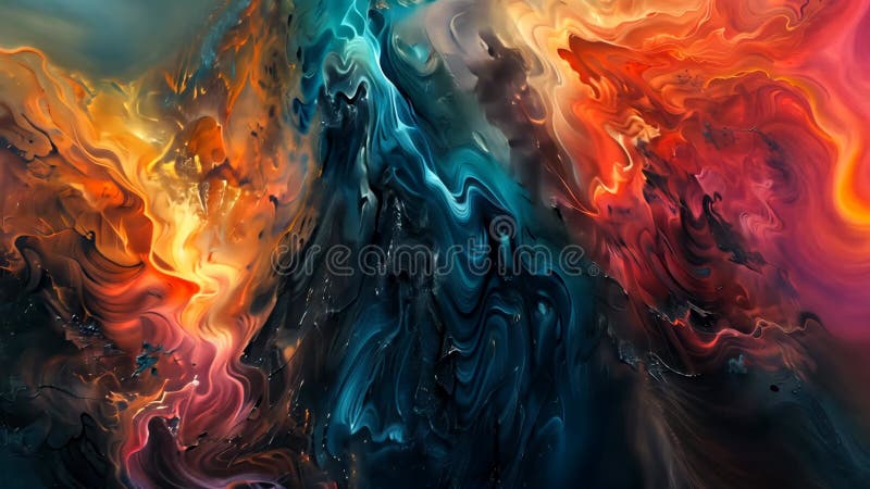 Vivid Abstract Painting Exploring Dynamic Colors and Textures in a ...