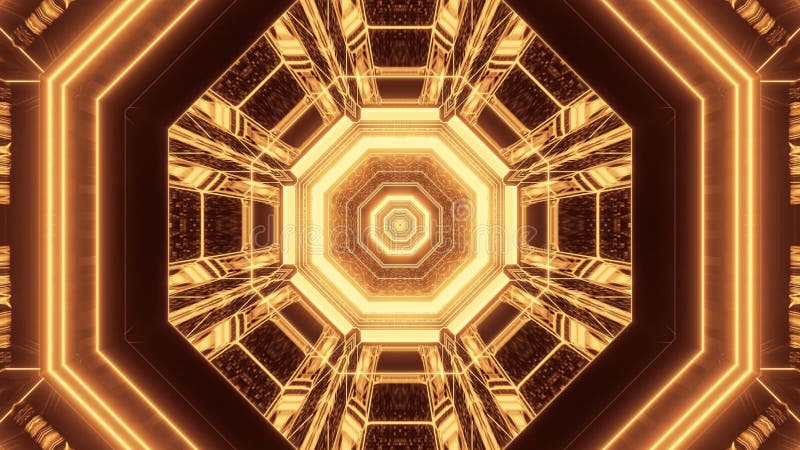 Vivid Abstract Psychedelic Octagon Corridor Pattern for Background with ...
