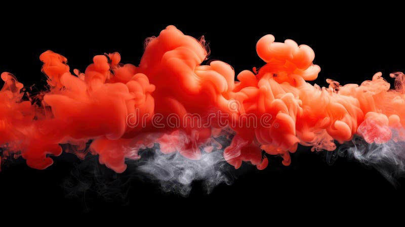 Vivid Abstract Red Smoke Swirling on a Dark Background. Eyecatching Red ...