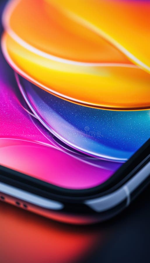 Vivid Abstract Vinyl Sticker on Smartphone Case with Glossy Gradient ...