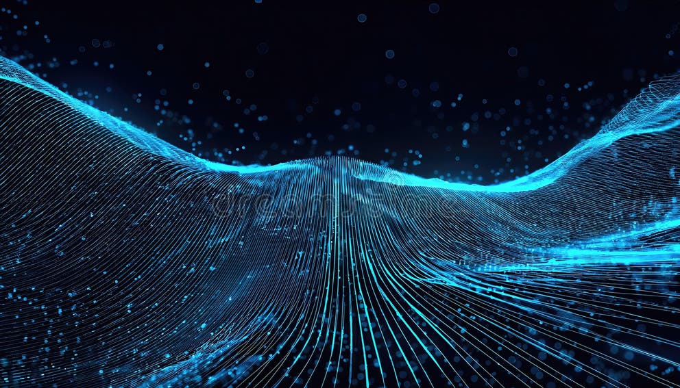 Vivid Abstract Wave Pattern Amidst Dark Backdrop, Illustrating Modern ...