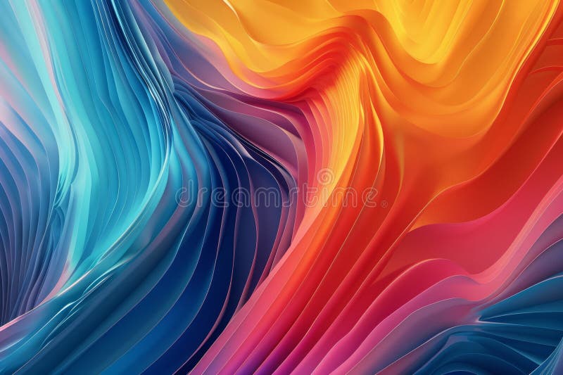 Vivid Abstract Waves of Color. Neural Network AI Generated Stock Photo ...