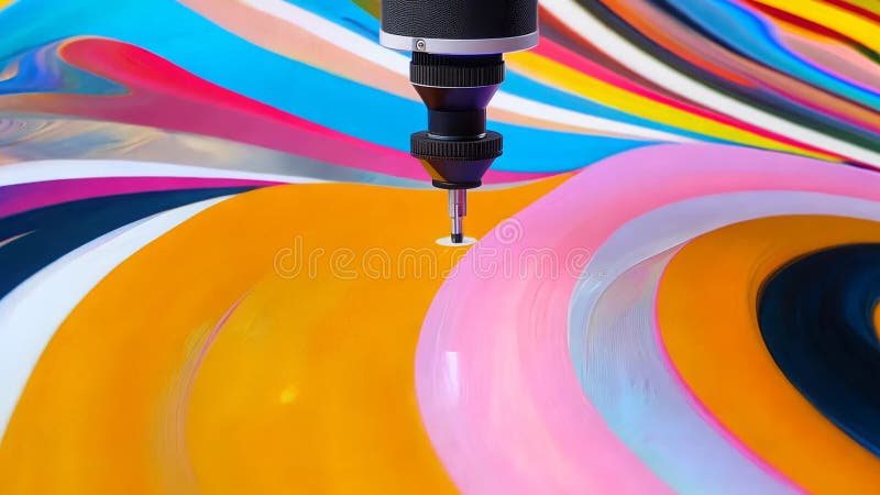 Vivid Acrylic Paint Pouring and Swirling Art Creation Process in Action ...