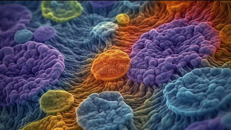 Vivid Adipose Cells Under Electron Microscope. Ideal for Medical ...