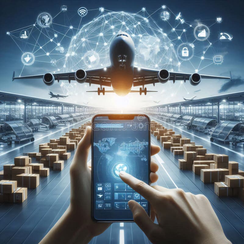 Vivid Airport Scene with AI Integration Showcasing Futuristic ... Vivid Airport Scene with AI Integration Showcasing Futuristic ...