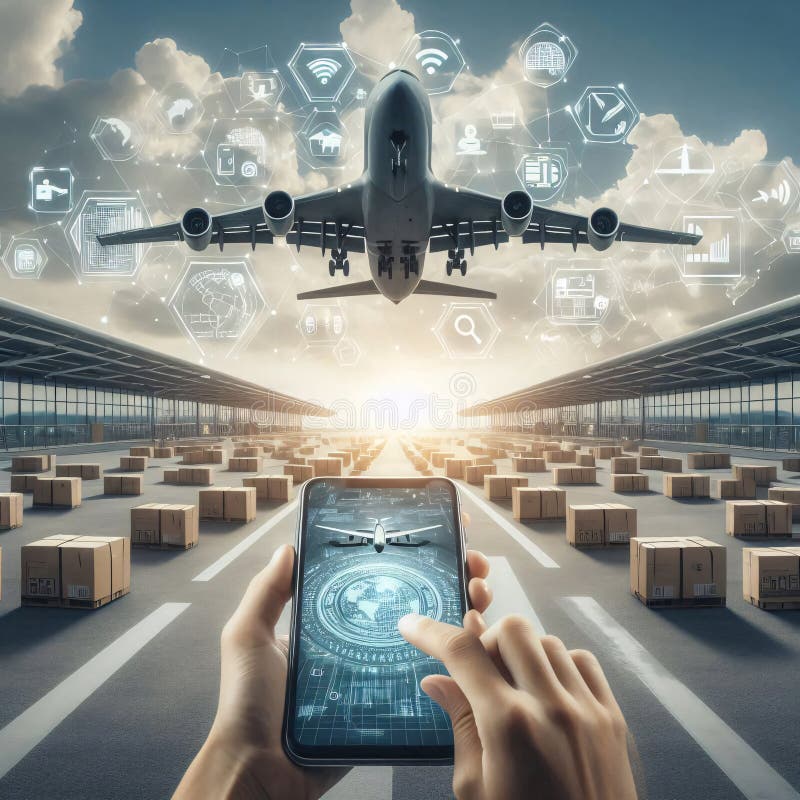 Vivid Airport Scene with AI Integration Showcasing Futuristic ... Vivid Airport Scene with AI Integration Showcasing Futuristic ...