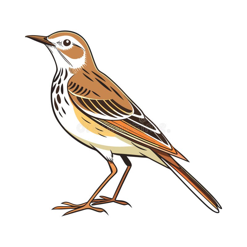 Vivid American Pipit Bird Design Stock Image - Illustration of ...