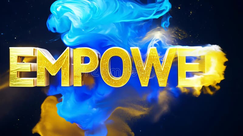 Vivid Animation of "EMPOWER" with Dynamic Ink Smoke Effects Stock ...