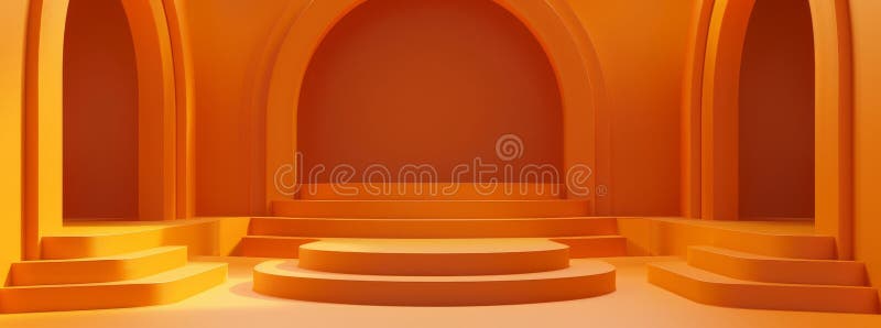 Vivid Architectural Podium Featuring Arched Design in Bright and ...