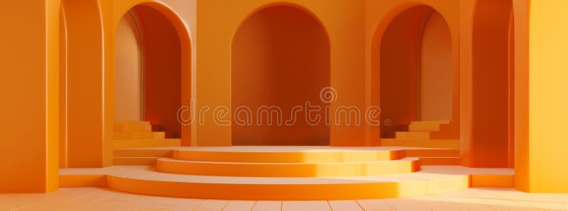 Vivid Architectural Podium Featuring Arched Design in Bright and ...