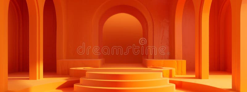 Vivid Architectural Podium Featuring Arched Design in Bright and ...