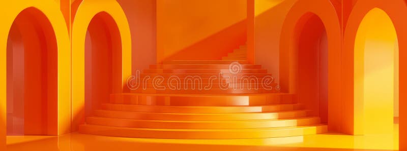 Vivid Architectural Podium Featuring Arched Design in Bright and ...