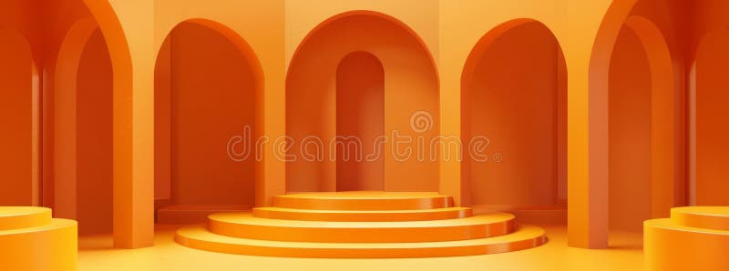 Vivid Architectural Podium Featuring Arched Design in Bright and ...