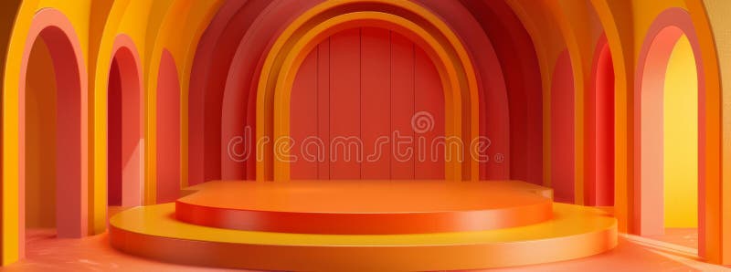 Vivid Architectural Podium Featuring Arched Design in Bright and ...