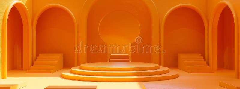 Vivid Architectural Podium Featuring Arched Design in Bright and ...