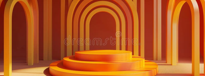 Vivid Architectural Podium Featuring Arched Design in Bright and ...