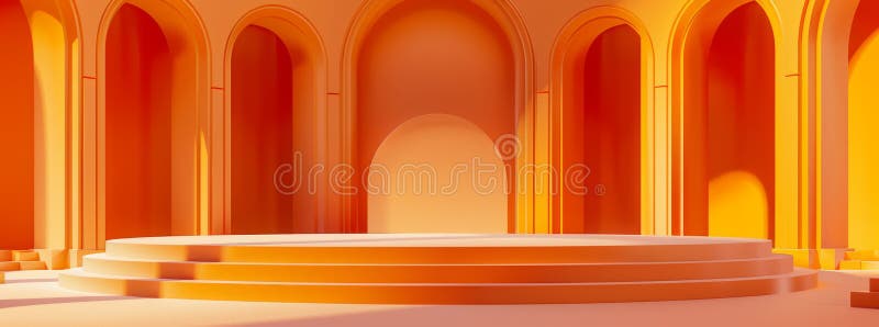 Vivid Architectural Podium Featuring Arched Design in Bright and ...