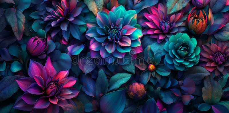 A Vivid Array of Blossoms, Mingled with Verdant Greenery and Fragile ...