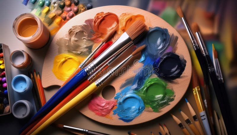 Exploration of Color and Creativity through Stock Photo - Image of mess ...