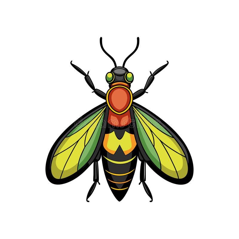 Vivid Artwork of Lightning Bug Stock Illustration - Illustration of ...