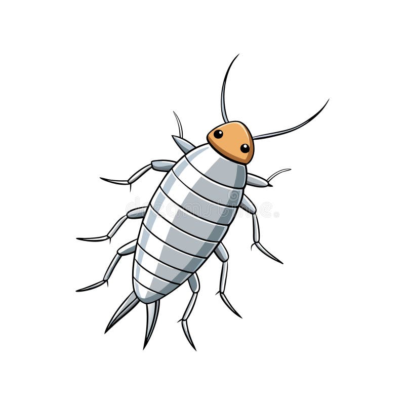 Vivid Artwork of Silverfish Stock Illustration - Illustration of ...