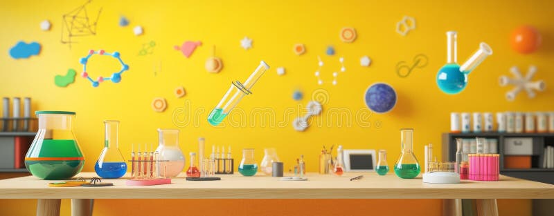 A Vivid Back-to-school Science Lab Setup Featuring Bright Educational ...