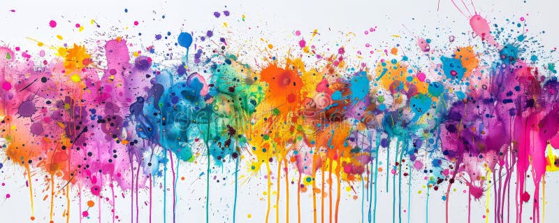 A Vivid Backdrop with a Dynamic Explosion of Colorful Paint Splatters ...
