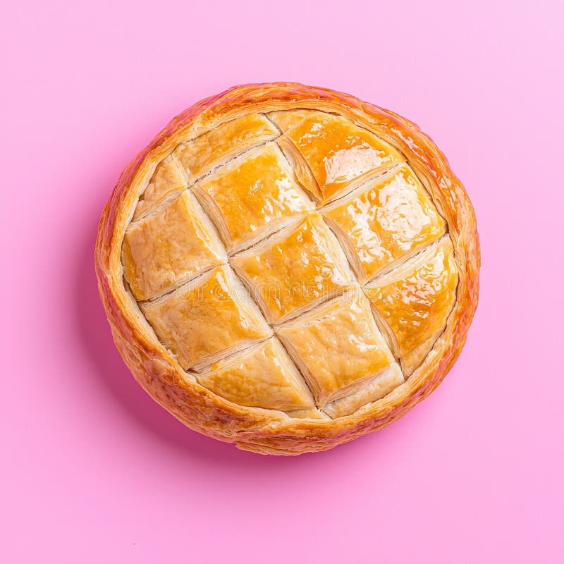 A Vivid Bird& X27;s-eye View of an Epiphany Frangipane Cake on a Pink ...