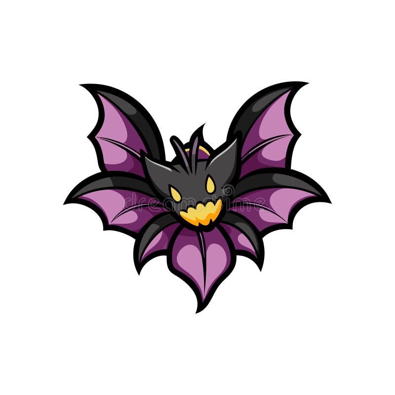 Vivid Black Bat Flower Artwork Stock Illustration - Illustration of ...