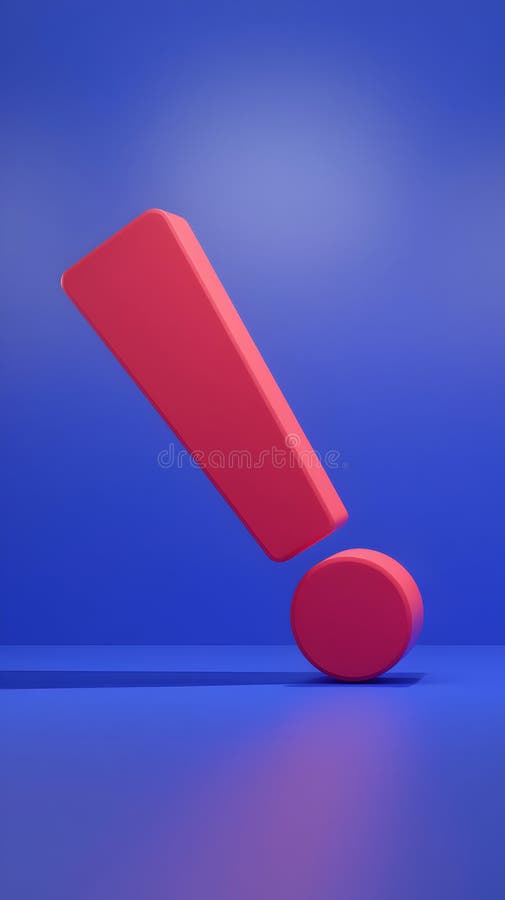 Bold Red Exclamation Mark on a Blue Background, Delivering Urgency and ...
