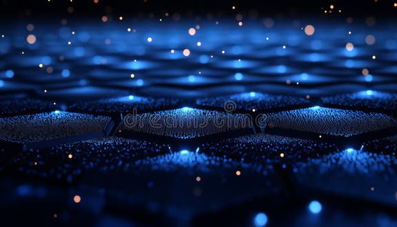 Vivid Blue Hexagon Mesh Network with Luminous Points, a Futuristic Data ...